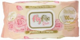 FlyFix Rose Premium Wet Wipes - Pack of 100