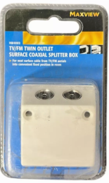 Maxview TV/FM Twin Outlet Surface Coaxial Splitter Box