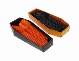 4 PERSON PLASTIC CUTLERY SET IN COFFIN BOX