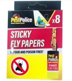 Wholesale Pest Police Sticky Insect Catcher Fly Papers - Pack Of 8 - UK ...