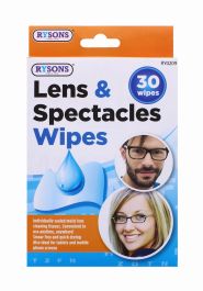 RYSONS LENS & SPECTACLES WIPES 30 PACK