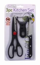 KITCHEN SCISSORS & KNIFE SET 3 PC