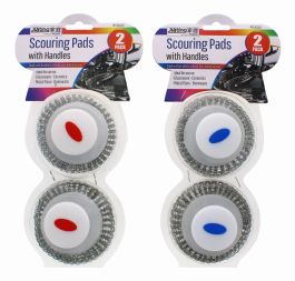 SCOURING PADS WITH HANDLES 2 PACK