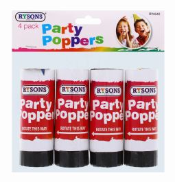 PARTY POPPERS 4 PACK